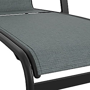 Cosco Outdoor Adjustable Aluminum Chaise Lounge Patio Furniture Set, 2-Pack, Black and Blue