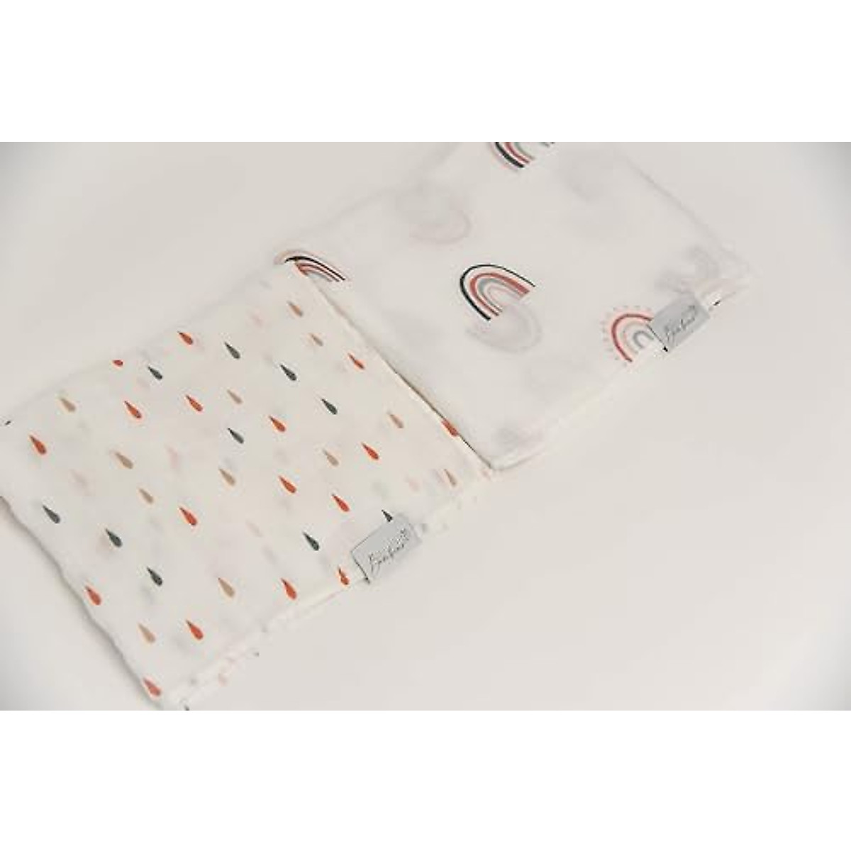Brilliant Bambino - Baby Swaddle Blanket - 2 Pack | Boho Rainbows + Raindrops Set | Muslin Cotton Blend | Newborn Essentials | Boys & Girls Baby Stuff | Receiving Blanket | Rainbow Baby |