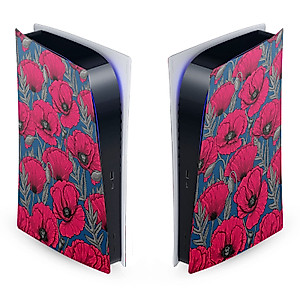 Head Case Designs Officially Licensed Katerina Kirilova Night Poppy Garden Patterns Vinyl Faceplate Sticker Gaming Skin Decal Cover Compatible With Sony PlayStation 5 PS5 Digital Edition Console