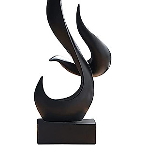 Resin Art Statue Minimalist Figurines Abstract Sculpture Desk Table Sculpture Ornaments for Home Bedroom Living Room Garden Office - Black