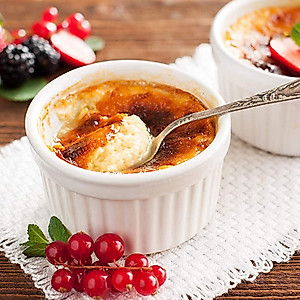 12 PACK 4 oz Ramekins, Porcelain Ramekin bowls, Oven Safe Classic Ramekins for Baking Souffle Creme Brulee