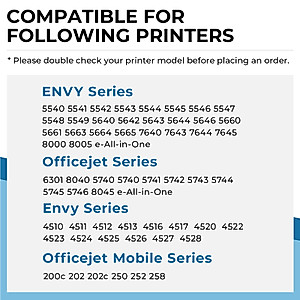 Penguin 62XL Ink Cartridges for HP Printers Envy 7640 5660 5540 5640 7645 Officejet 5740 200 250 258 Remanufactured High Yield 62 XL hp62 hp62xl Black/Color Combo Pack