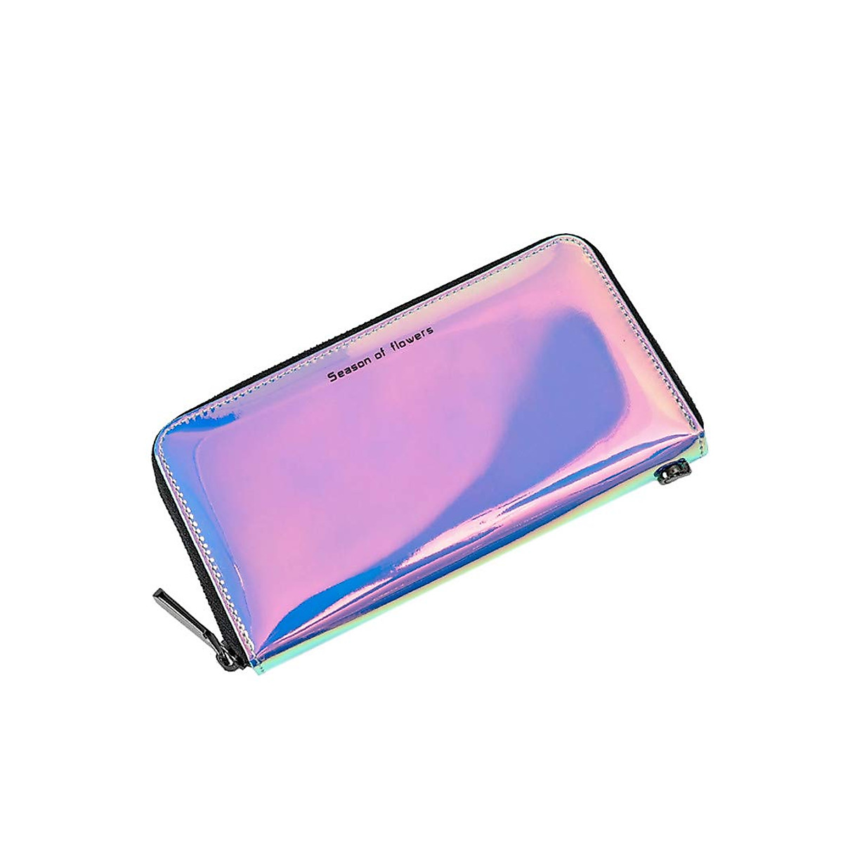 Marchome Holographic Clutch Wallet Iridescent Cellphone Handbag with Removable Lanyard (Blue, One Neck Lanyard)