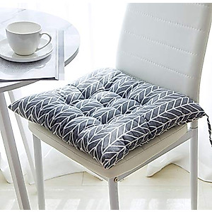 Set of 6 Dining Chair Seat Cover, Chair Pads Square Cotton Chair Cushion with Ties Polyeste Classic Design Thicken Soft 16" x 16" for Office, Desk, Dining, Living Room Chairs