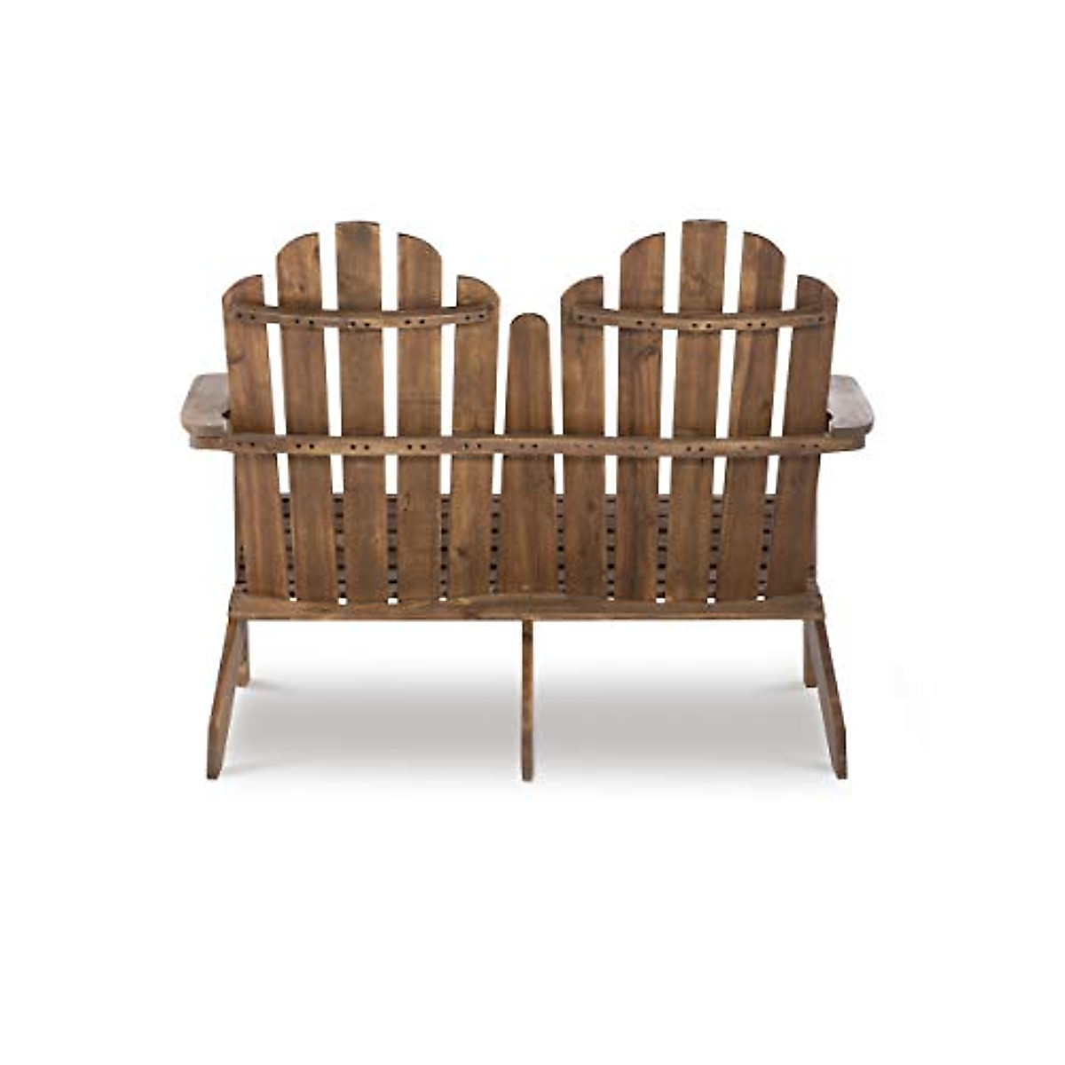 Linon Jayde Adirondack Double Bench, Teak