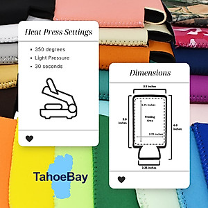 TahoeBay Slim Can Coolers (12-Pack) Blank Neoprene Beer Sleeves (Placid Blue)