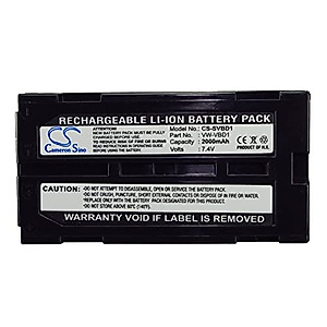 HLILY Replacement for Battery Panasonic CGR-B/202E1B, CGR-B/403, CGR-B/814 VDR-D300EG-S, VDR-D300E-S, VDR-D308GK, VDR-D310, VDR-D310EB-S, VDR-D310EG-S, VDR-D310E-S 7.4V/2000mAh