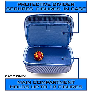 CASEMATIX Travel Case Compatible with Bakugan Figures, BakuCores and Trading Cards - Hard Shell Case with Padded Divider and Wrist Strap Compatible with Collectible Battle Figures - Case Only