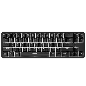 NACODEX K680T 60% Wireless/Wired Mechanical Keyboard - Compact 68 Keys 1000mAh Rechargeable Gaming/Office Keyboard Multi-Device for iOS Android Windows and Mac (Blue Switch White Backlit Black)