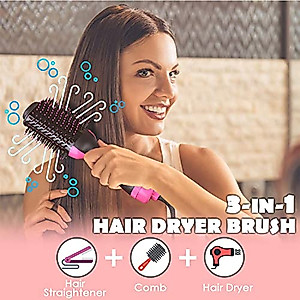Hair Dryer Brush Blow Dryer Brush in One, Professional Hot Air Brush 4 in 1 One Step Hair Dryer and Styler Volumizer with Negative Ion for Drying, Straightening, Curling, Salon for All Hair Types