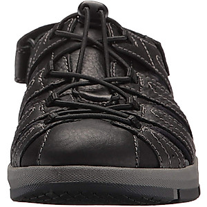 Clarks Men's Brixby Cove Fisherman Sandal, Black Leather, 11 M US