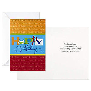 Hallmark Assorted Birthday Cards (Bright Icons, 12 Cards and Envelopes)