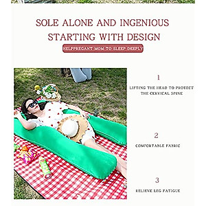 MJMH Updated Large Inflatable Pillow Flocked Fabric Pregnancy Pillow Maternity Pillow Nursing Pillow Sleeping Pillow Body Pillow Travel Pillow Home Use and outdoor Use 55 inch US Stock (Green)