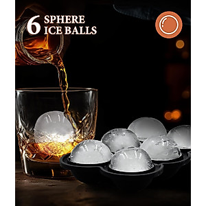 Dclobtop Ice Cube Trays and Ice Molds, Silicone Ice Cube Molds for Freezer with Lid, Diamond & Sphere Ice Ball Maker & Square Ice Cube Maker for Whiskey, Cocktails and Homemade, Reusable