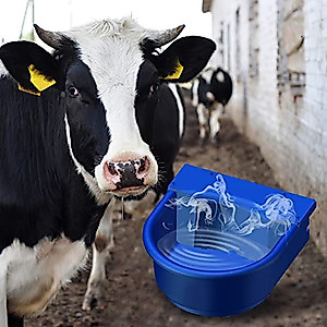 APlayfulBee Automatic Heated Dog Waterer Bowl Feeder Constant Temperature Dispenser 3L Outdoor Thermal Bowl with Float Ball Valves for Pet Dog Horse Cattle Goat Sheep (Blue)