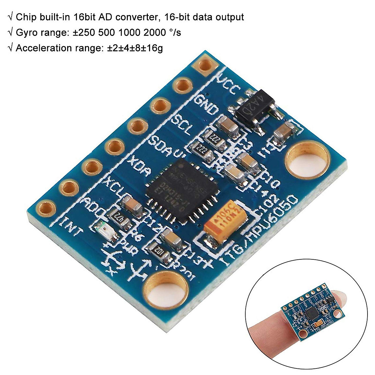 Gy-521 MPU-6050 MPU6050 Module 3 Axis Analog Gyro Sensors+ 3 Axis Accelerometer Module