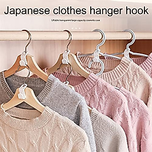 GRETD 50pcs Durable Mini Vertical Arrangement for Closet Heavy Duty Rack Holder Clothes Hanger Connector Hook (Color : White, Size : One size)