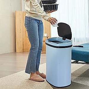 Kitchen Trash Can, 13 Gallon Automatic Trash Can with Lid and Motion Sensor for Kitchen Home Office Bedroom Bathroom Living Room, Kitchen Garbage Can Touchless Trash Can Stainless Steel Trash Can