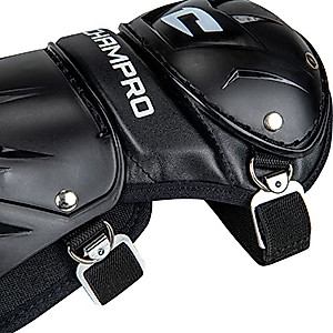 CHAMPRO Optimus MVP Single Knee Baseball Catcher’s Leg Guards, 14.5" Shin Length, CG105B, Black