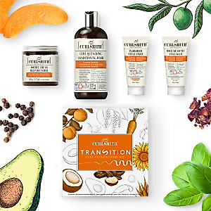 CURLSMITH - Transition Kit - Vegan Haircare Kit for Dry, Wavy, Curly or Coily Hair (1 x 12oz, 1 x 8oz, 2 x 2oz)