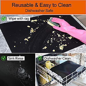 Demiwise 3 Pack Oven Liners for Bottom of Oven, 16x24 Inch Thick Heavy Duty Non Stick Teflon Oven Mats, BPA and PFOA Free Reusable Oven Liners for Bottom of Electric Oven