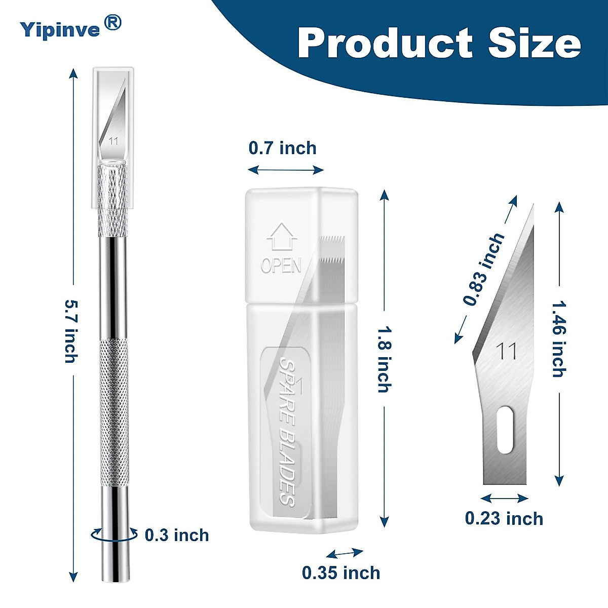 Yipinve Craft Knife Set Hobby Knife Set Exacto Knife Set 21PCS Precision Knife Craft Cutting Tools Crafting Knife Exacto Knife Kit Hobby Knife Blades Utility Knife Kit (21PCS craft knife set Silver)