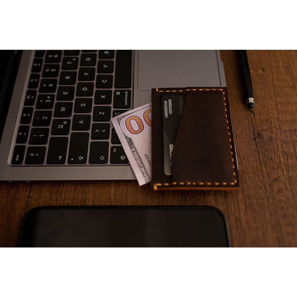 Handmade Leather card holder, Minimalist leather Card holder for Men - Women, Leather Pocket Card case, Leather Card Case