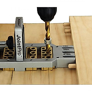 Milescraft 1311 Joint Pro Professional, Self-Clamping All Steel Doweling Jig - Quality - Includes 4 Guide Bushings for 1/4 in., 5/16 in. and 3/8 in. Dowels,Silver