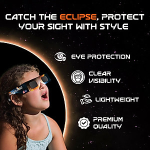 AAA Eclipse (50 PACK Solar Eclipse Glasses - AAS Approved 2024 - Made in USA - ISO Certified 12312-2 & CE Certfied Direct Solar Eclipse Viewing Glasses