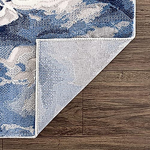 Abani Rugs Regal REG110A Blue Grey Marble Ice Design Area Rug