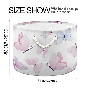 xigua Cotton Rope Basket Cute Butterflies Baby Laundry Basket Blanket Kids Toy Storage Basket Glove Box