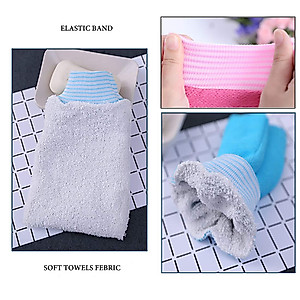LissomPlume Exfoliating Bath Mitt Unisex Body Rubbing Gloves Scrub Shower Towel Green
