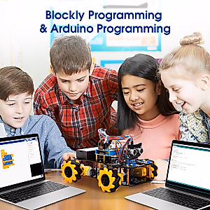 ACEBOTT Smart Robot Car Kit, 4WD Remote Control Car Compatible with Arduino IDE, Electronic Programming Project/STEM Education/Science Coding Kit for Teens and Adults Ages 12+ (V5.0 - Smart Robot Car)