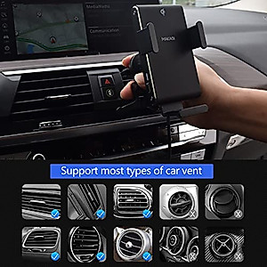 Wireless Car Charger for Galaxy Z Flip 4/3/2, MAKAQI Dual Coil Auto Clamping Fast Charging Car Mount,Dashboard Windshield Air Vent Phone Holder for iPhone13 & Galaxy S & Note & Flip