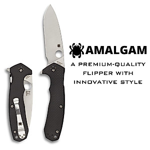 Spyderco Amalgam Premium Flipper Knife with 3.8" CPM S30V Stainless Steel Blade and Textured Carbon Fiber G-10 Handle - PlainEdge - C234CFP