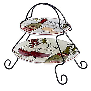 Certified International Wine Country 2-Tier Server, Multicolored