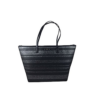 Kate Spade Haven Lane Large Hani Tote (Black/Glitter Stripes)