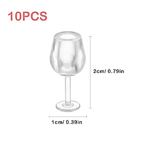 NUOBESTY 10Pcs 1: 12 Dollhouse Cocktail Glasses Wine Glasses Mini Beer Cups Miniature Drinking Water Cups Model for Dollhouse Food Kitchen Accessory Bar Decor (White)