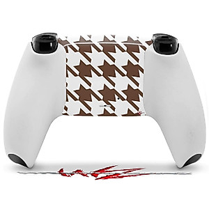 WraptorSkinz Skin Wrap compatible with Sony PS5 DualSense Controller Houndstooth Chocolate Brown (CONTROLLER NOT INCLUDED)