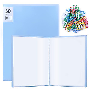 A3 Diamond Painting Storage Book for Diamond Painting Kits Diamond Art Storage Presentation Book Diamond Art Portfolio Folder with 30 Pocket Slevees Protectors(Blue)