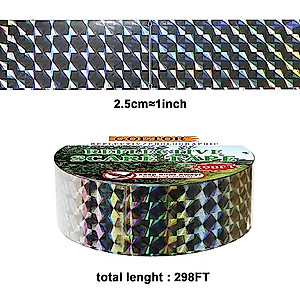 GOETOR Bird Scare Tape Ribbon Flash Double Sided Reflective Ribbon 298 Feet