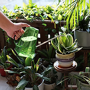 Watering Can, Goowin Watering Can Indoor Plants, Long Spout 47 oz Small Watering Can for Indoor with Bonus 16 oz Spray Bottle & 8.5 oz Squeeze Bottle, Green