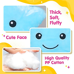 WEWILL 13'' Creative Twinkle Star Light up Night LED Plush Pillows Stuffed Animal Toys Birthday Valentines for Toddlers Girls(Blue)