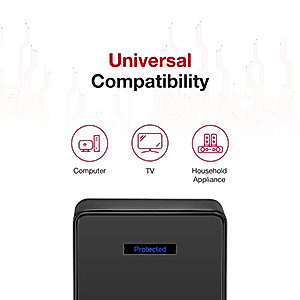 Rocketfish 2-Outlet Surge Protector - Low-Profile Protection for Devices - Black