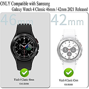 7pack Compatible for Samsung Galaxy Watch 4 Classic 46mm 42mm (2021) Diamond PC Plating Bumper Case Bling Crystal Diamonds Shiny Glitter Frame Hard Protective Cover (42mm(2021), 7pack)