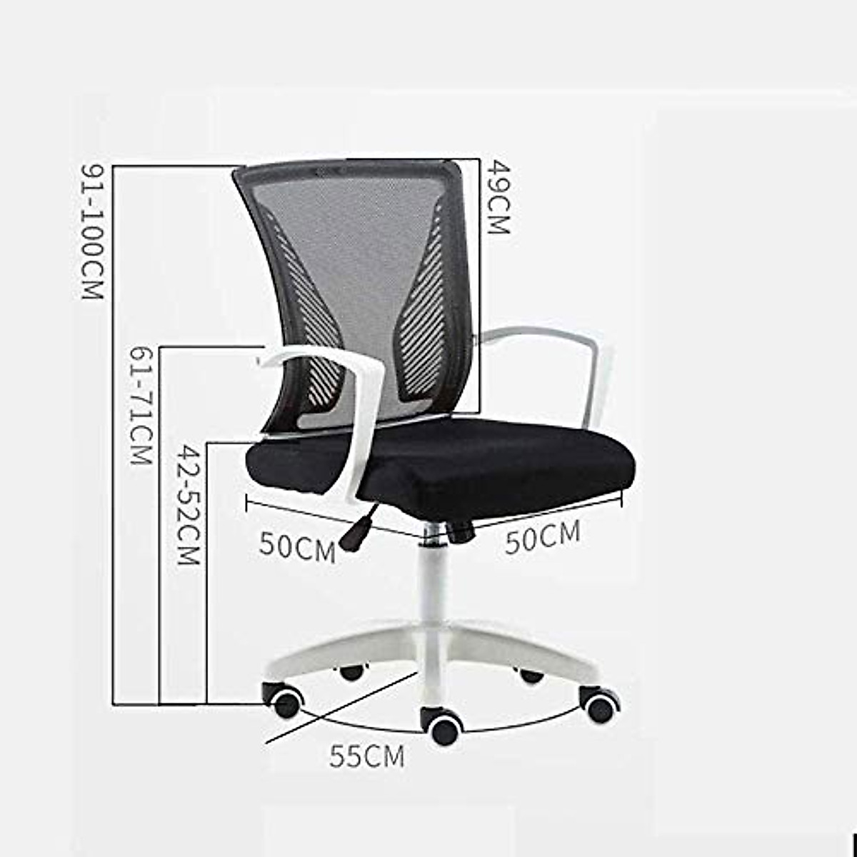 MayNuo Office Chair Gaming Chair Computer Chair Mesh Office Chair Seat Swivel and Adjustable Ergonomic Desk Chair with Lumbar Support/Argento