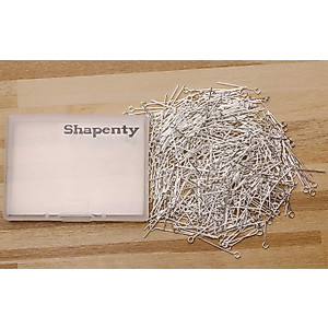 Shapenty 500PCS Mini Metal Wire Eyepins Beading Small Open Eye Head Pins Needles Bulk for DIY Craft Bead Earring Pendant Necklace Bracelet Jewelry Charm Finding Making (Silver, 24mm/1Inch)