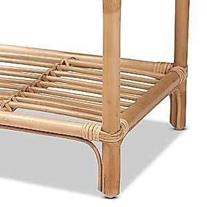 Bali & pari Barras Modern Bohemian Natural Rattan 3-Tier Display Shelf