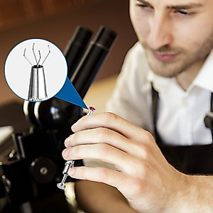 ANCIRS 3 Pack Stainless Steel 4-Claw Pick up Tool for Small Parts Pickup, 4 Prongs Grabber for Tiny Objects in Home, Office - IC Chip, Electronic Components, Nails Clamping- Gold & Silver & Blue