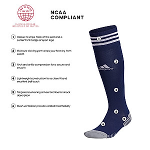 adidas Copa Zone Cushion 4 Soccer Socks (1-Pair) for Men, Women, Boys and Girls, Team Navy Blue/White, Medium